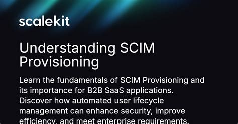 Understanding Scim Provisioning Scalekit Docs