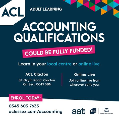 Acl Essex On Linkedin Enrol Now For Accounting Aat Courses Starting
