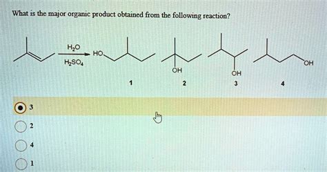 What is the major organic product obtained from the following reaction ...