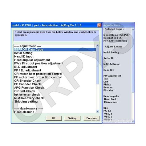 Epson Surecolor Sc P607 Adjustment Program Orpys