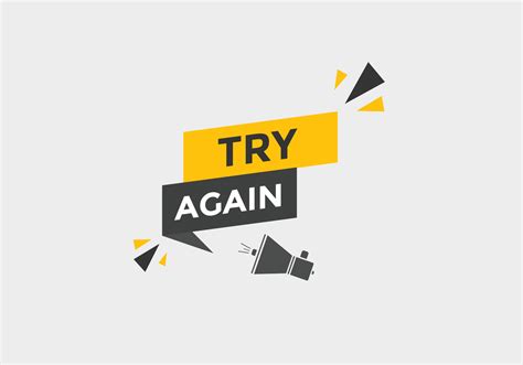 Try Again Text Button Speech Bubble Try Again Colorful Web Banner