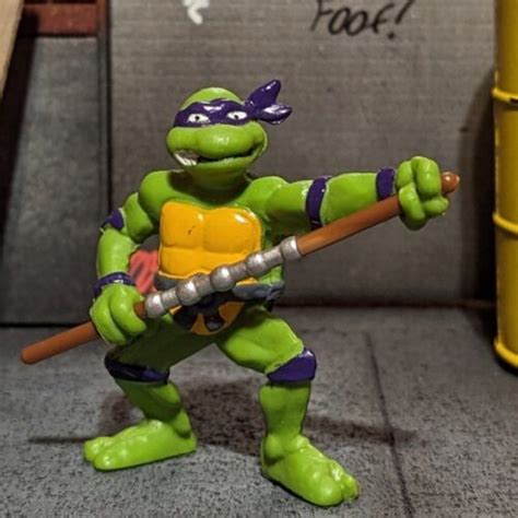 Tmnt Bully 1990 Original Donatello Hand Painted Pvc Figure Vintage