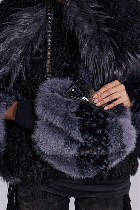 Oksana Faux Fur Muff Bag Jaded London