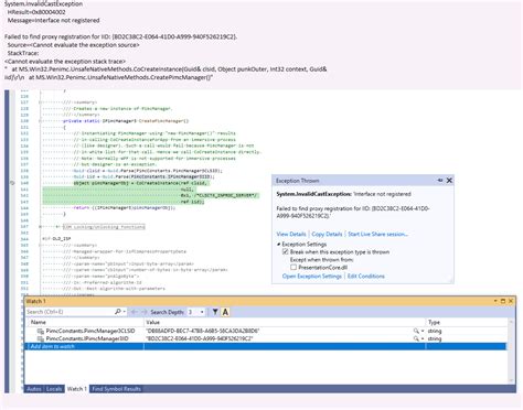 [run] systemvalidcastexception message interface not registered