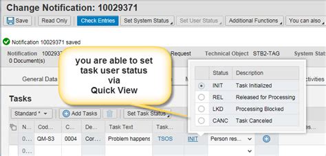 Set Order Operation User Status As Well As Notifi Sap Community
