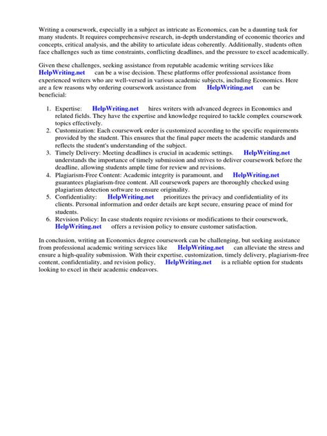 Economics Degree Coursework Pdf Economics Employment