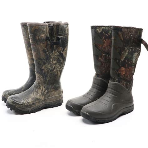 Mens Rocky And Lacrosse Camo Neoprene Rubber Waterproof Pull On