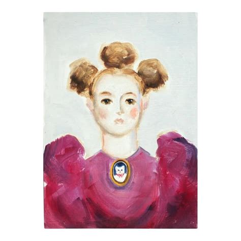 Storybook Portrait Of Emma And Her Cat Sniffles Giclée Art Print 5x7