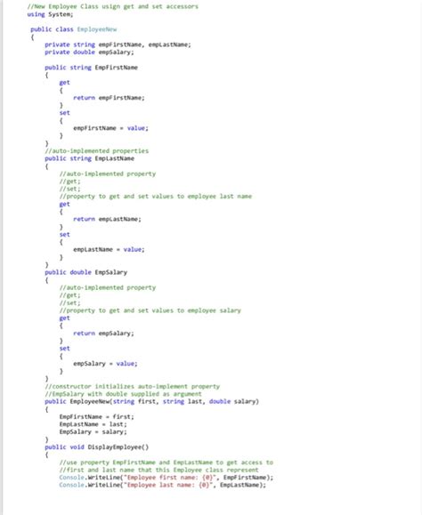 Solved Public Class Employee Method For Employee