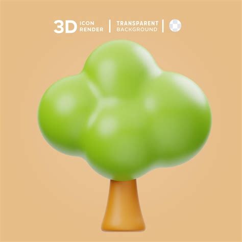premium psd tree 3d illustration rendering