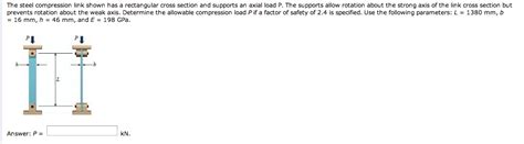 Solved The Steel Compression Link Shown Has A Rectangular