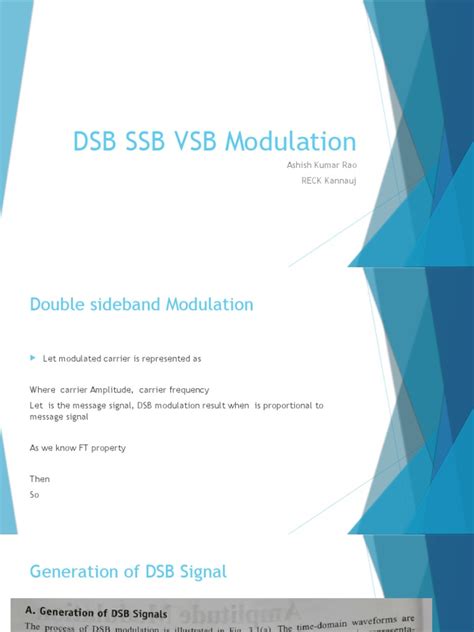 dsb ssb and vsb modulation pdf