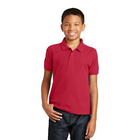 Port Authority Youth Core Classic Pique Polo Y100 Rich Red L