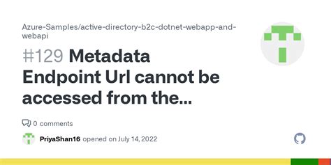 Metadata Endpoint Url Cannot Be Accessed From The Sample Code · Issue