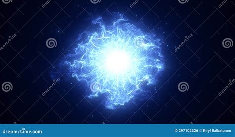 Abstract Glowing Blue Futuristic Energy Dust With Waves Of Magical Energy Stock Illustration