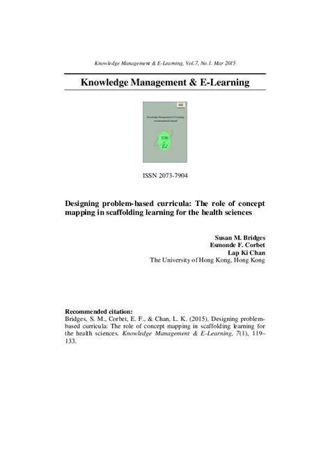 Pdf Designing Problem Based Curricula The Role Of Concept Mapping In