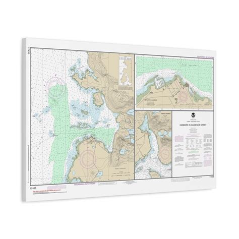 Metlakatla And Tamgas Harbor Clarence Strait Alaska Nautical Chart Sailing Map 3 D Canvas Poster