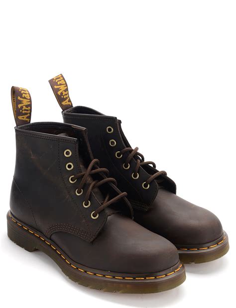 Combat Boot Dr Martens 101 Crazy Horse Brown Leather H Brands