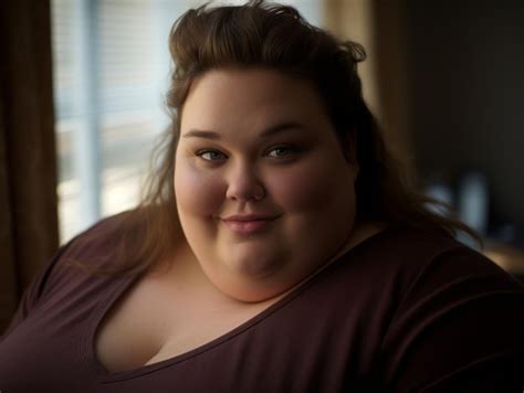 Eine frau mit großen brüsten für kamera posiert Premium Foto