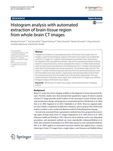 Pdf Histogram Analysis With Automated Extraction Of Brain Dokumentips