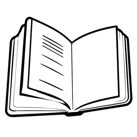 책 터 오픈 블랙 라인 프리미엄 벡터