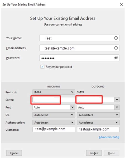 Email Client Setup Thunderbird EasyCGI