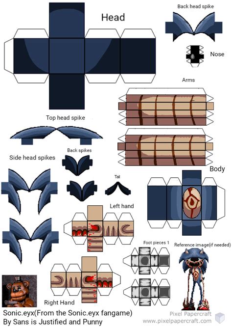 Sonic Eyx Sonic Exe Fangame Pixel Papercraft