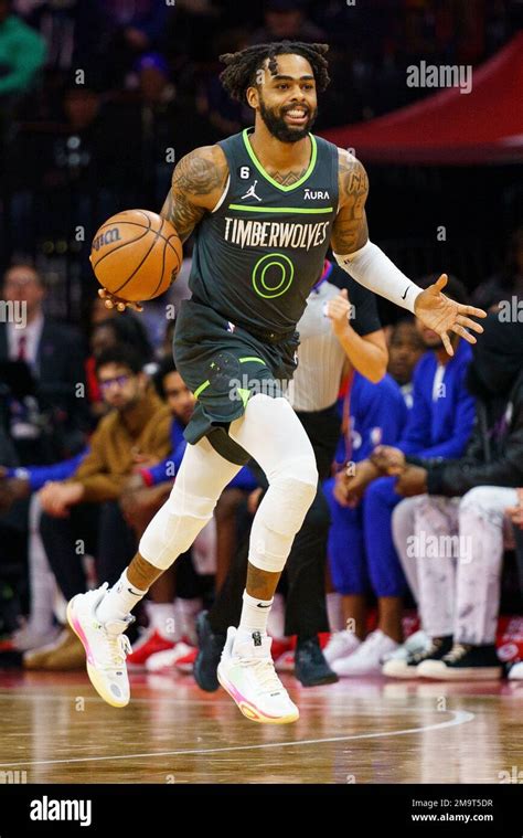Minnesota Timberwolves Dangelo Russell In Action During The Nba Basketball Game Against The
