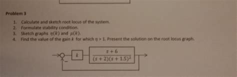 Solved Problem 3 1 Calculate And Sketch Root Locus Of The