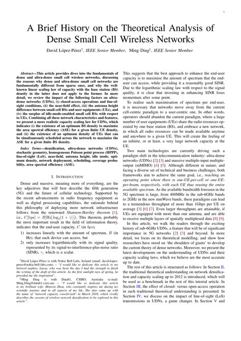 Pdf Toward Ultradense Small Cell Networks A Brief History On The Theoretical Analysis Of