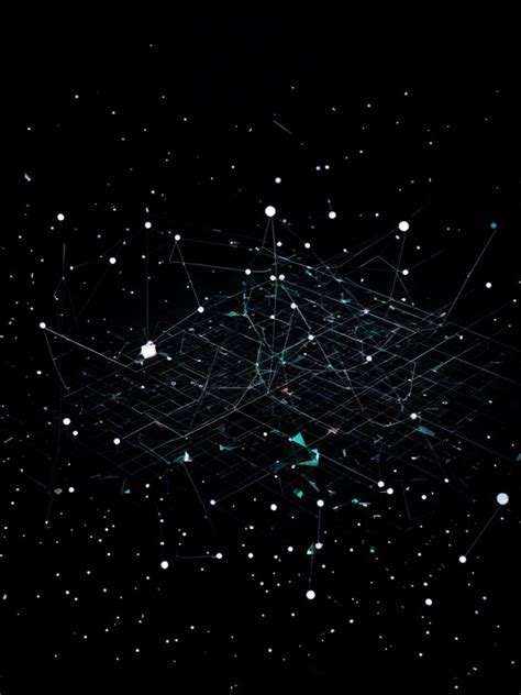 Futuristic Geometric Network With Ai And Particle Visualization Premium Ai Generated Image