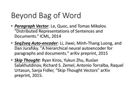Unsupervised Learning Word Embedding