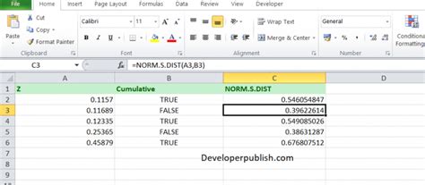 How To Use The NORM S DIST Function In Excel Developer Publish