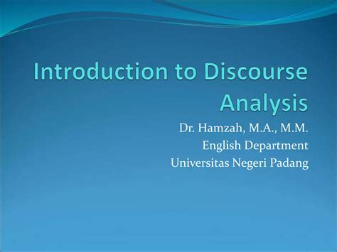 1 Discourse Analysis Ppt