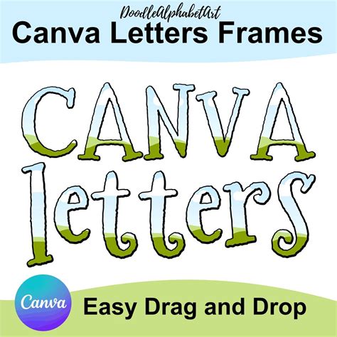 Canva Frame Letters Casual Serif Font Christmas Doodle Etsy