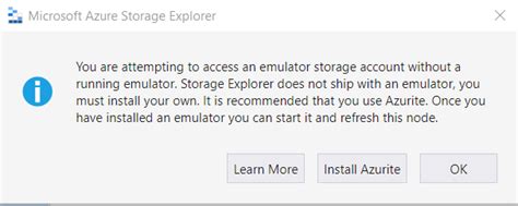 azurestorageexplorer not connecting to azurite in docker · issue 1648