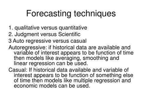 Ppt Forecasting Parameters Of A Firm Input Output And Products