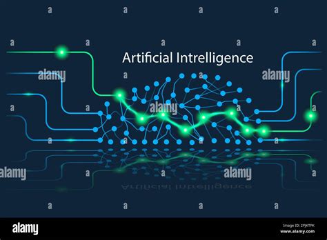 artificial intelligence design concept with neural network like a human brain getting and