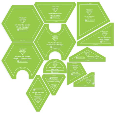 We Are The Storm Epp Pattern 3 8 Acrylic Template Set Libs Elliott