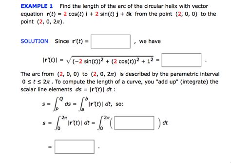 solved example 1 find the length of the arc of the circular