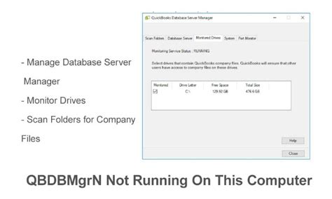 how to fix qbdbmgrn not running on this computer error