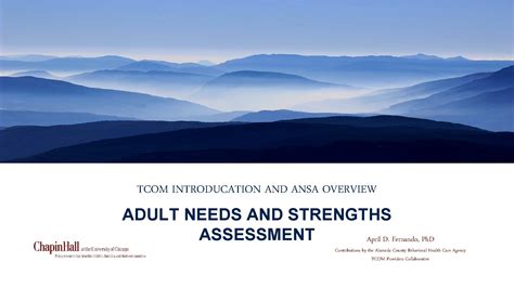 Tcom Introducation And Ansa Overview Adult Needs And