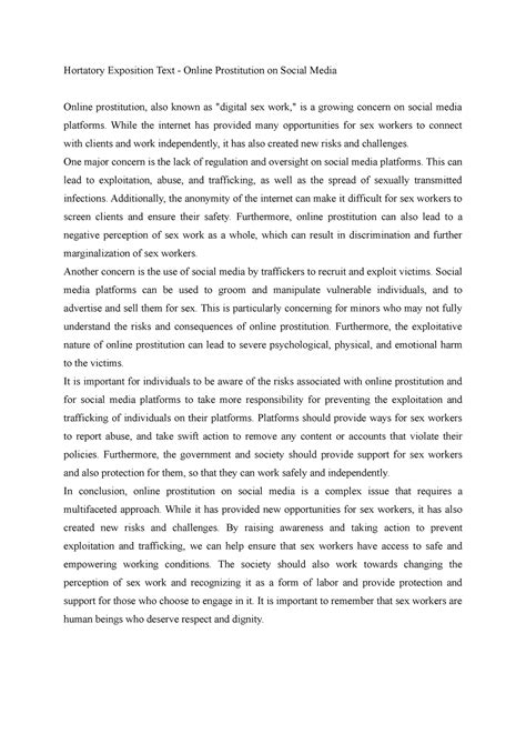 Hortatory Exposition Text While The Internet Has Provided Many