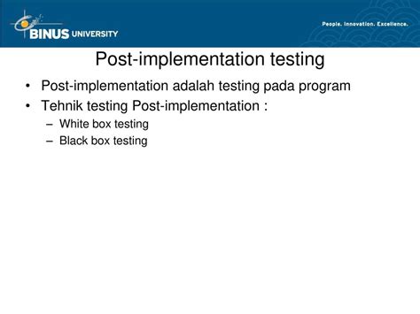 Tests Implementation