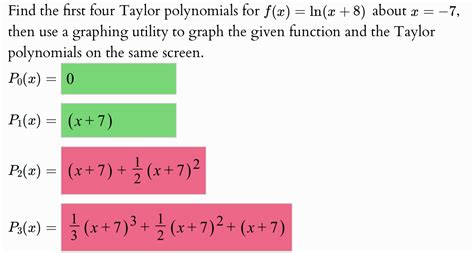 Solved Find The First Four Taylor Polynomials For