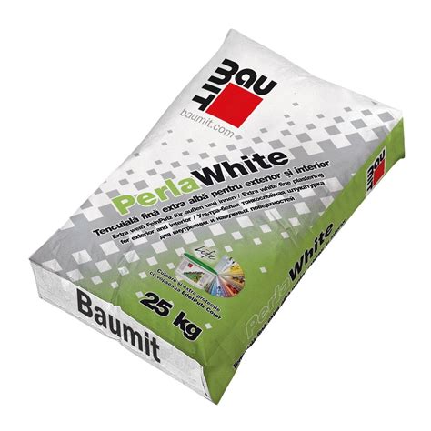 Mortar Tinci Baumit Perlawhite Extra Alb Interior Exterior 25 Kg