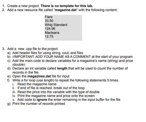 Solved 1 Create A New Project There Is No Template For