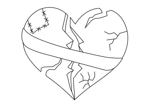 Broken Heart Heart Coloring Pages For Adults