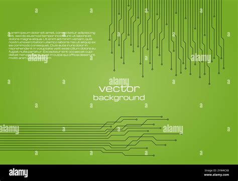 Abstract Technological Green Background With Elements Of The Microchip