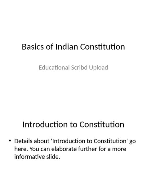 Basics Of Indian Constitution Pdf